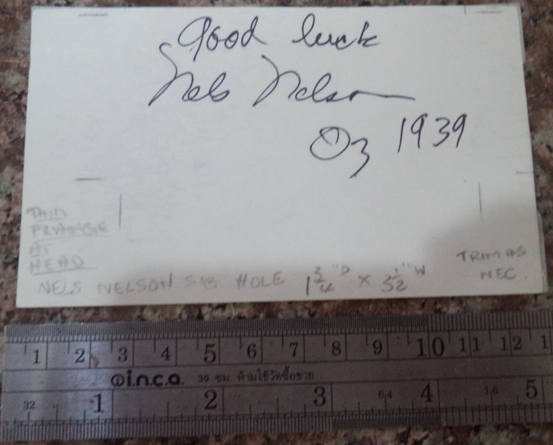 NELS NELSON (1918 – 1994) Autograph, Hand Signed Card, Was in Wizard of ...