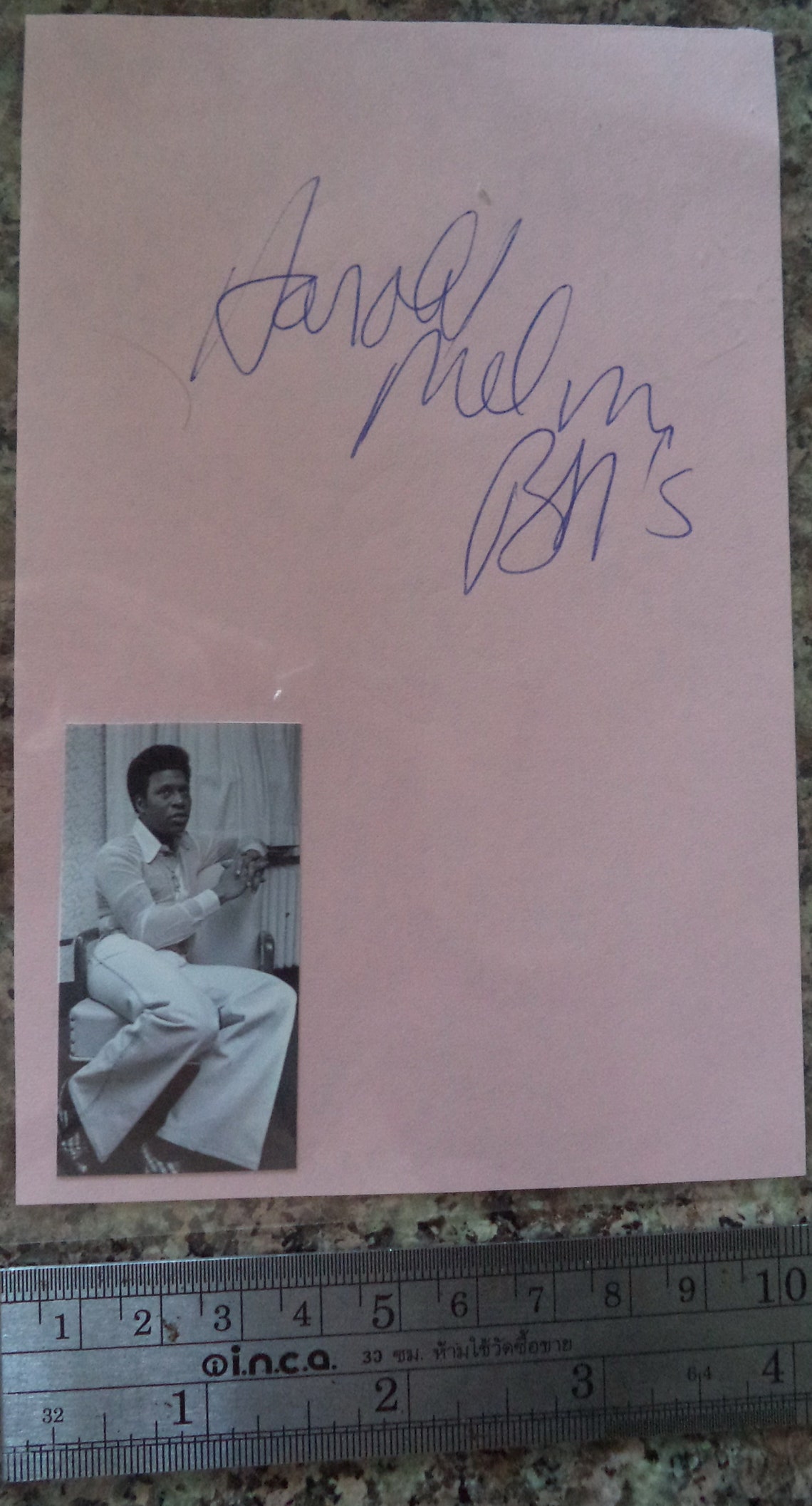 HAROLD MELVIN (1939 - 1997) Autograph, Hand Signed on Album Page "if ...