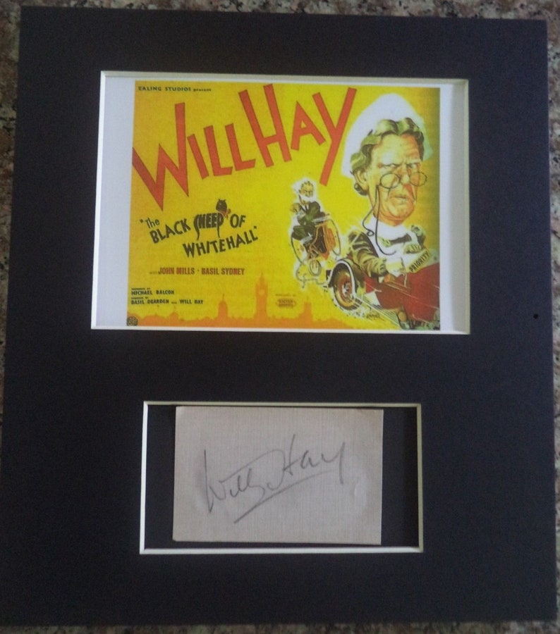 WILL HAY (1888 – 1949) Autograph Mounted Display, Hand Signed on Page ...