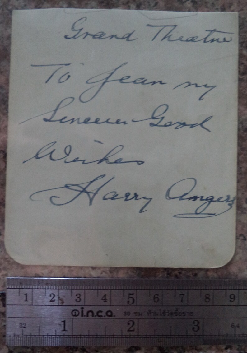 HARRY ANGERS 1886 1957 Autograph, Hand Signed on Vintage Album Page - Etsy