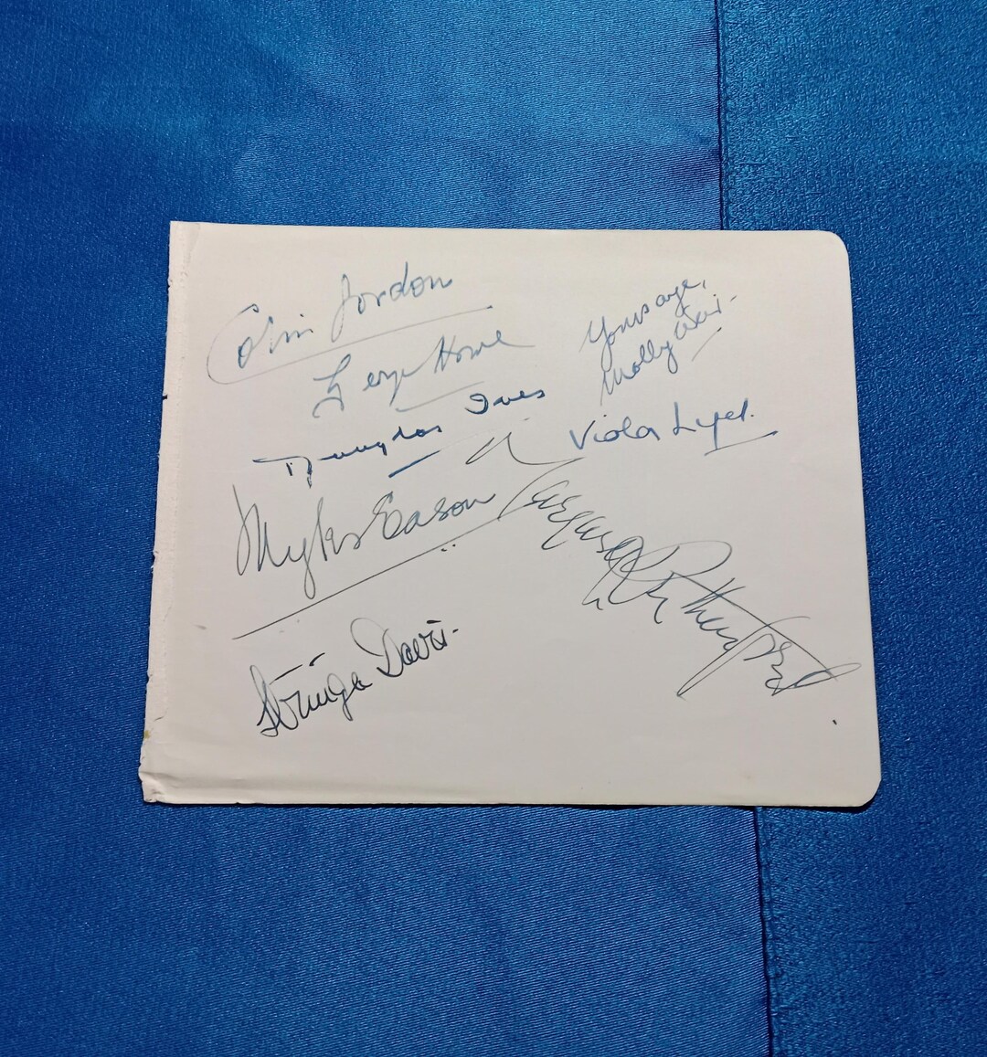 MARGARET RUTHERFORD/STRINGER Davis & 6 Others Autographed Page Cast of ...
