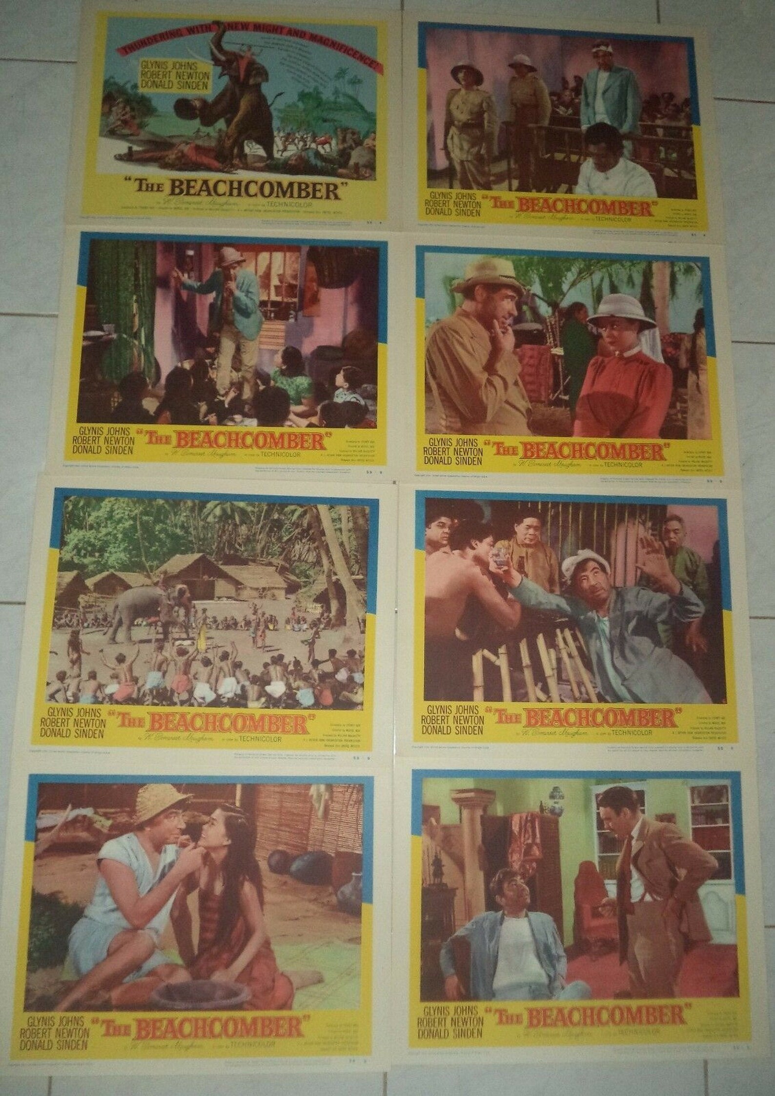 THE BEACHCOMBER (1955) US Vintage Large Lobby Card Set (8 Cards) #55/9 ...