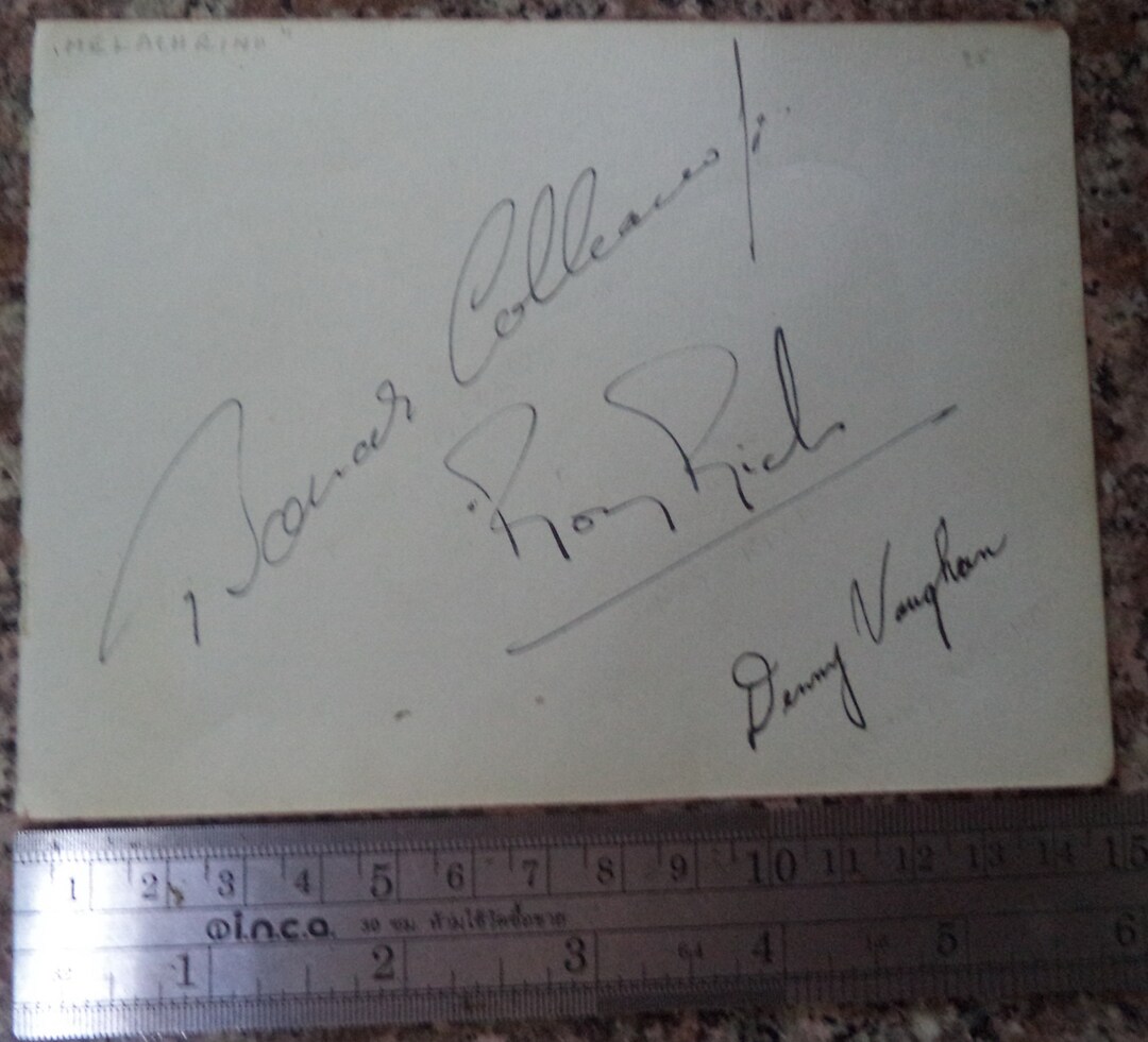 BONAR COLLEANO, Roy Rich, Denny Vaughan and Others Autographs, Hand ...