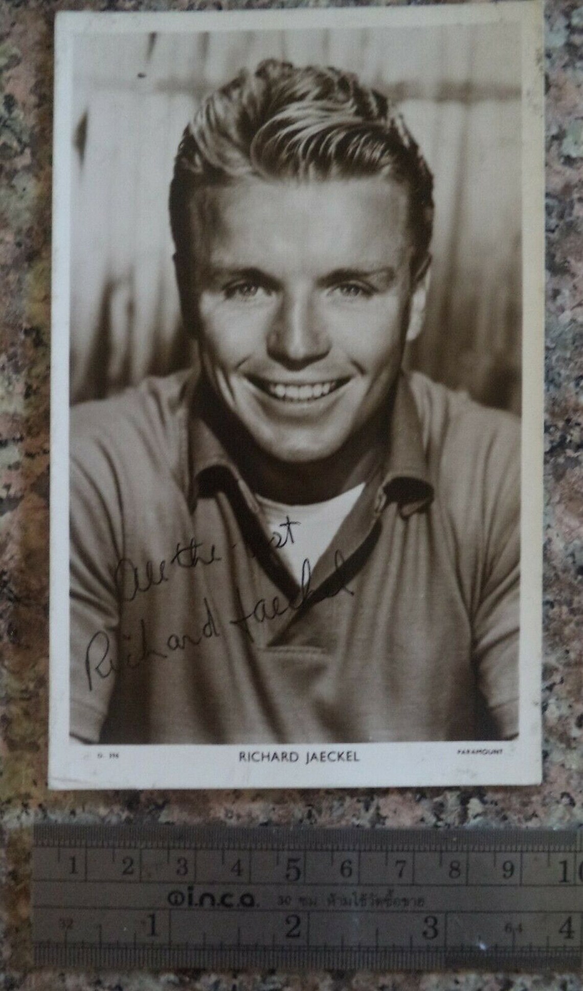 RICHARD JAECKEL 1926 1997 Autograph, Hand Signed on a Vintage ...