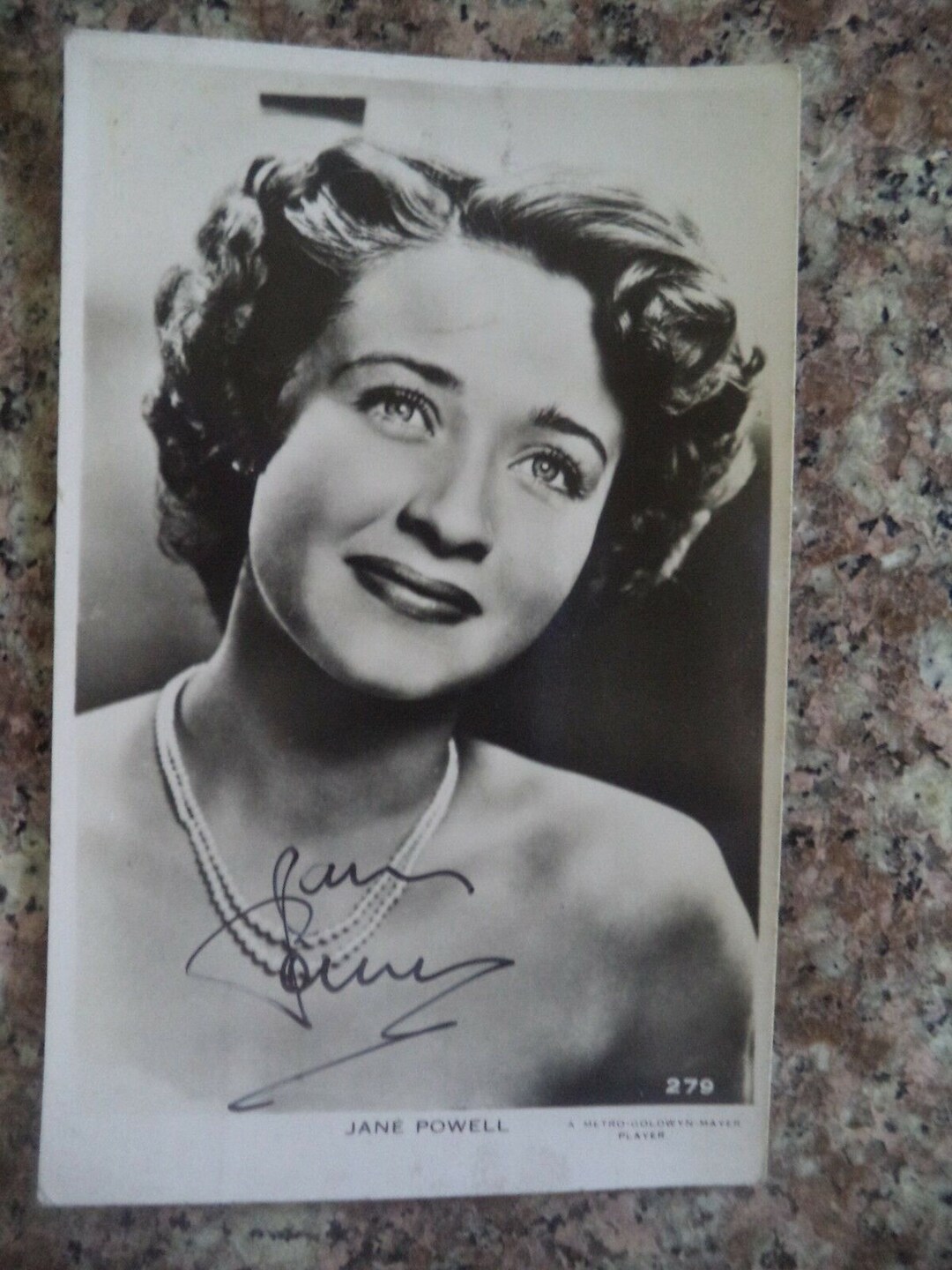 JANE POWELL Autograph, Hand Signed Post Card, Was in seven Brides for ...