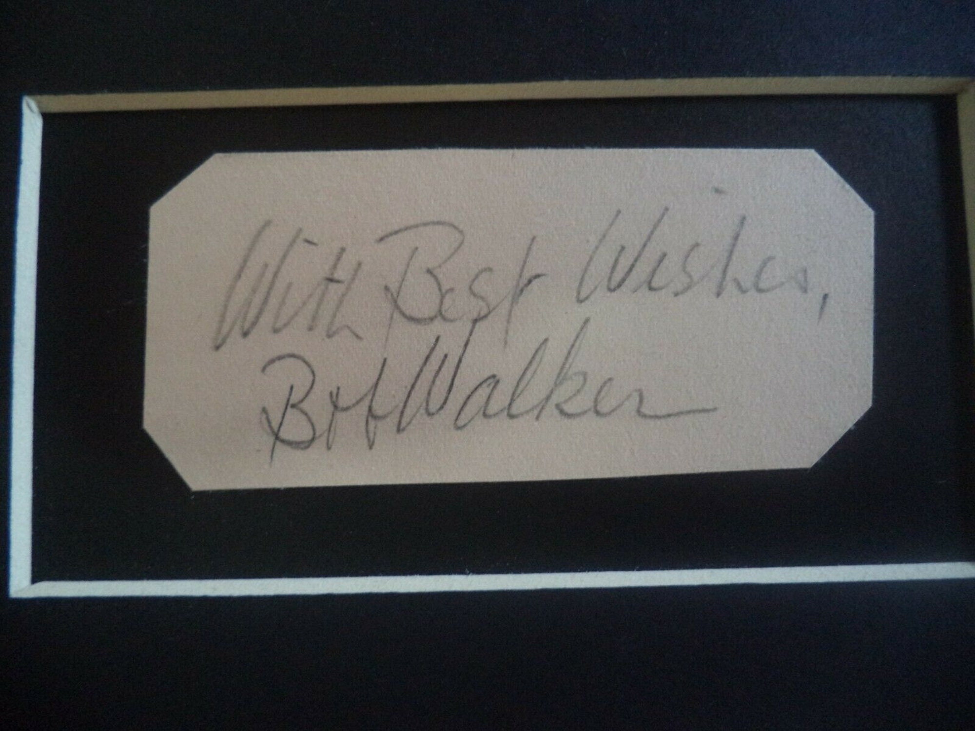 ROBERT (BOB) WALKER (1918 – 1951) Autograph Mounted Display, Hand ...