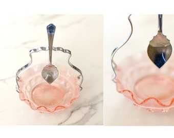 Pink Depression Glass Spoon | Etsy