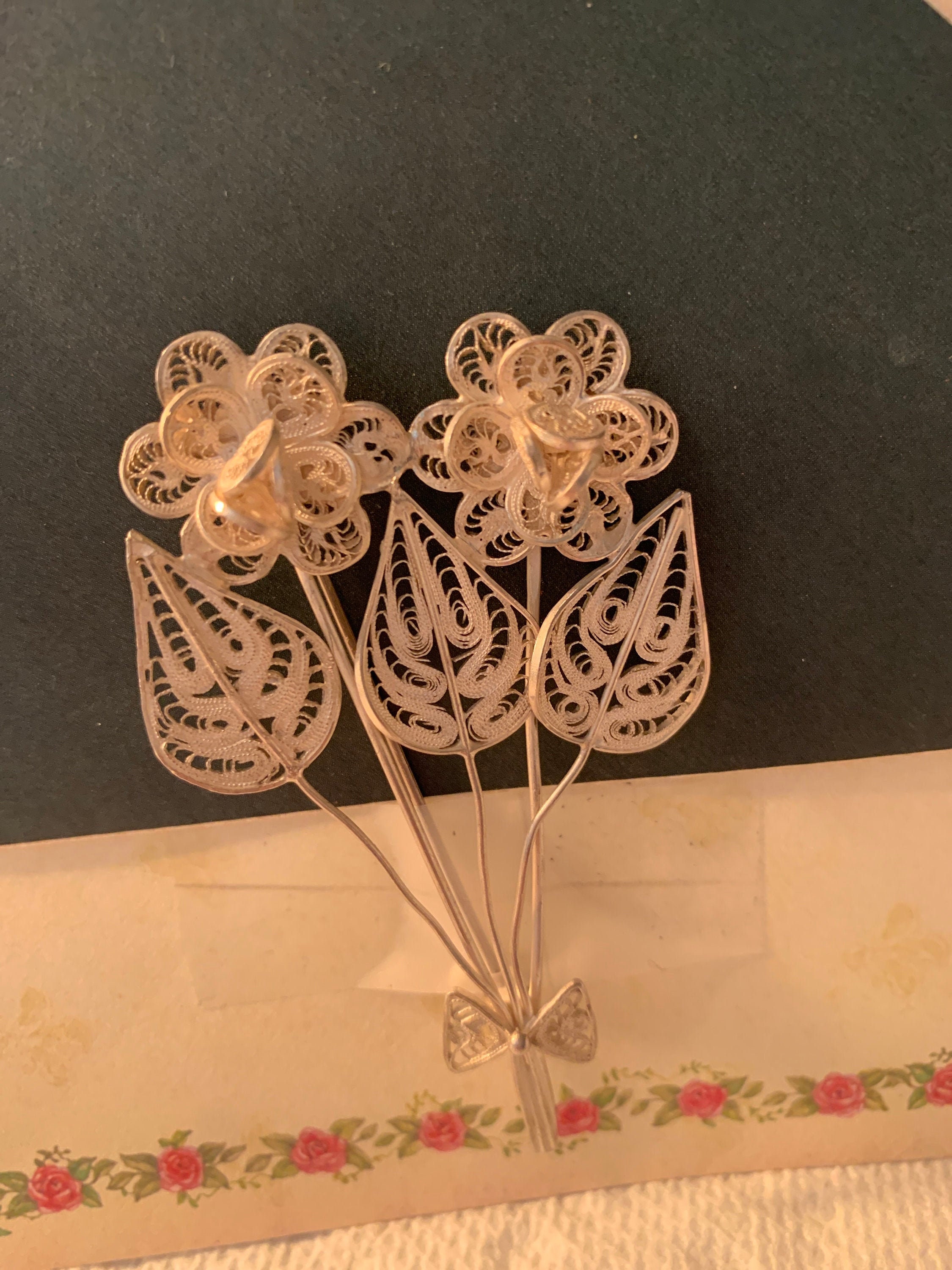 Antique Filigree Broach - Etsy