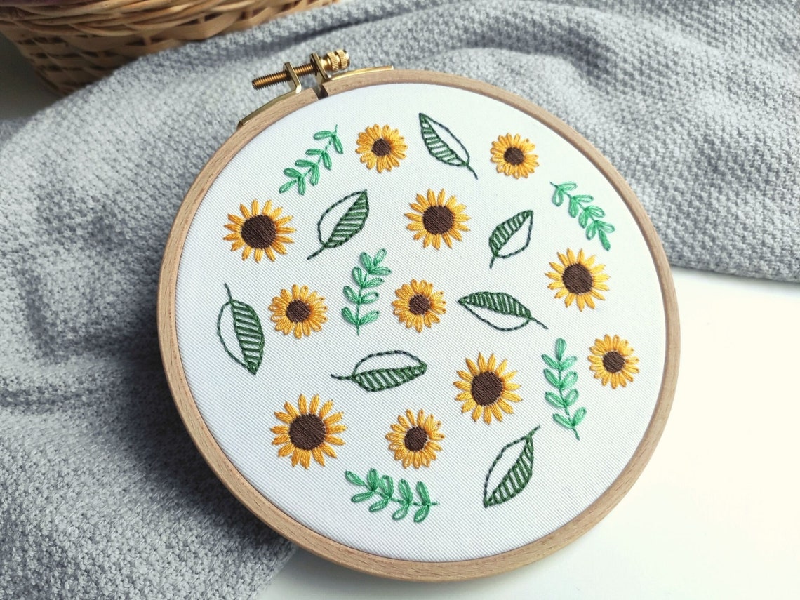 Sunflower PDF Embroidery Pattern, Instant Download, Embroidery Pattern ...