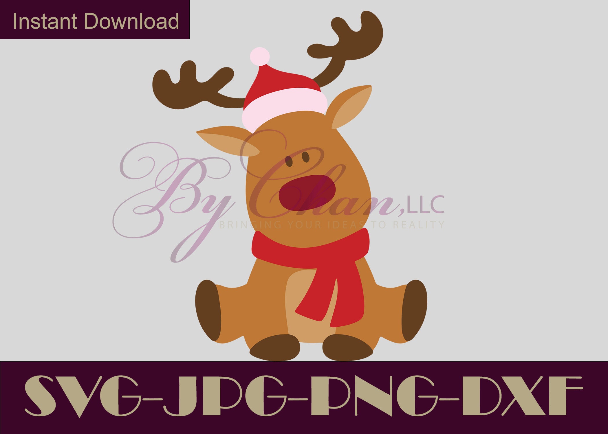 Adorable Rudolph Christmas SVG Files for Cricut or Silhouette Studio - Etsy