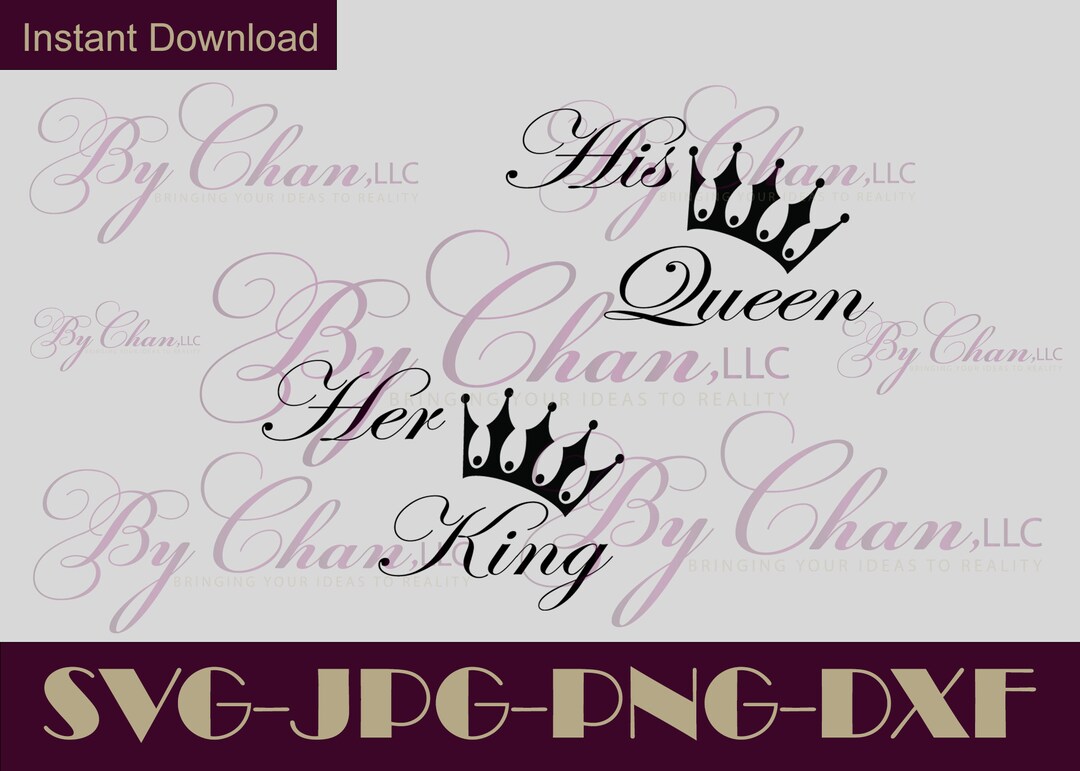 His Queen Her King Valentine SVG Files for Cricut or - Etsy