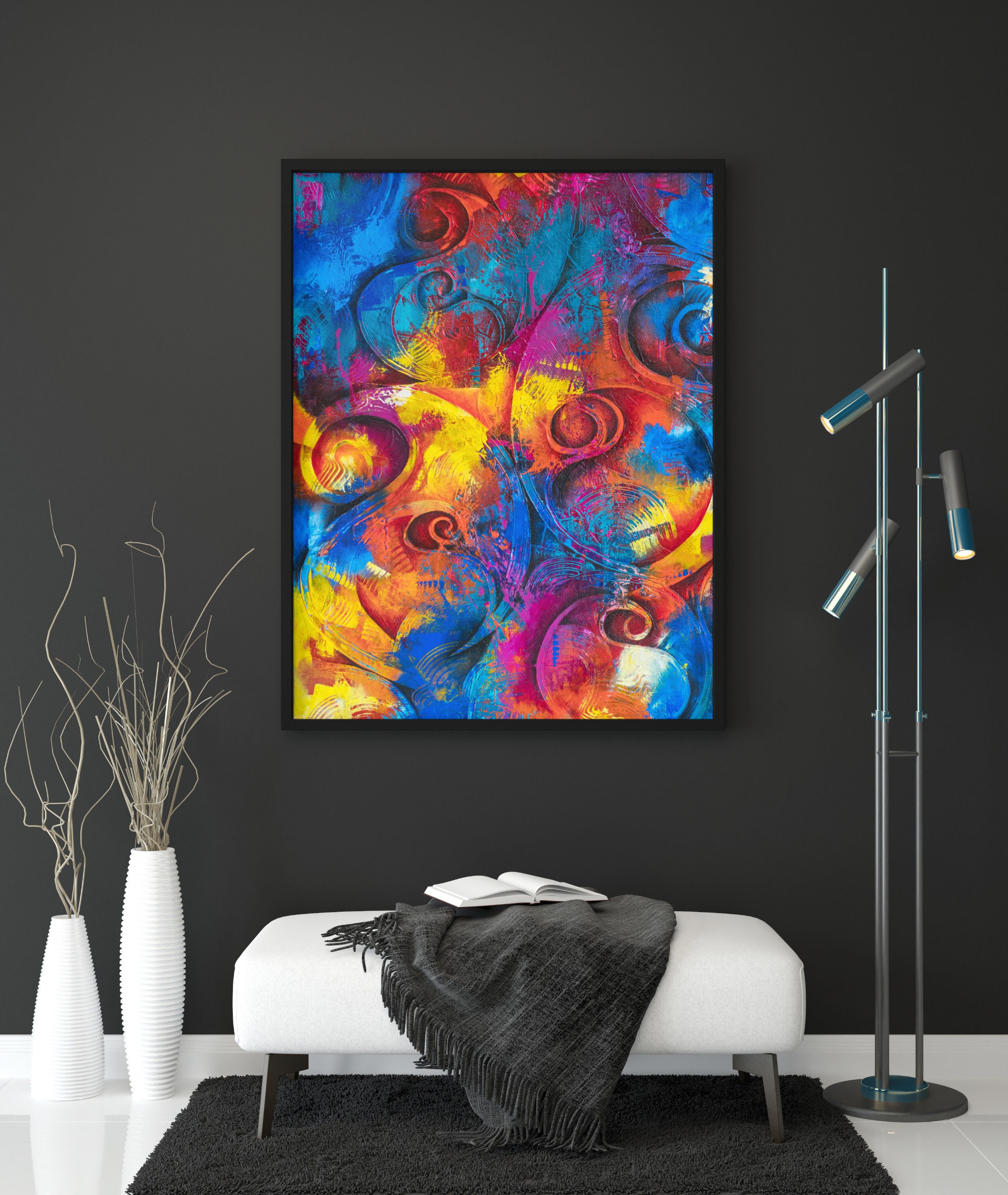 Abstract Art Print Modern Painting Wall Art A4 A3 & A2 - Etsy