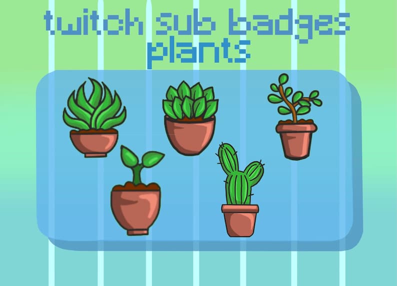 Cute Plant Sub Badges // Twitch / Discord / Steaming - Etsy