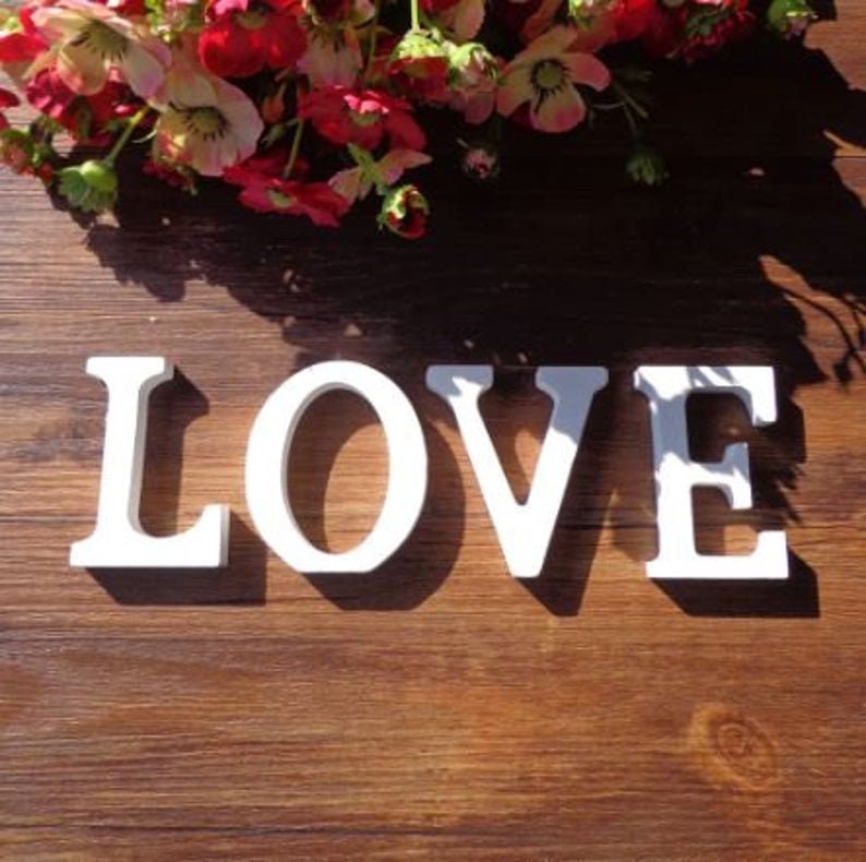 1 White Wooden Letters English Alphabet Word Personalised Name - Etsy