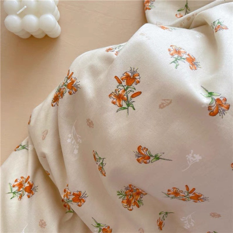 Floral Orange Duvet Cover Set Fresh Floral Bedding Set Etsy