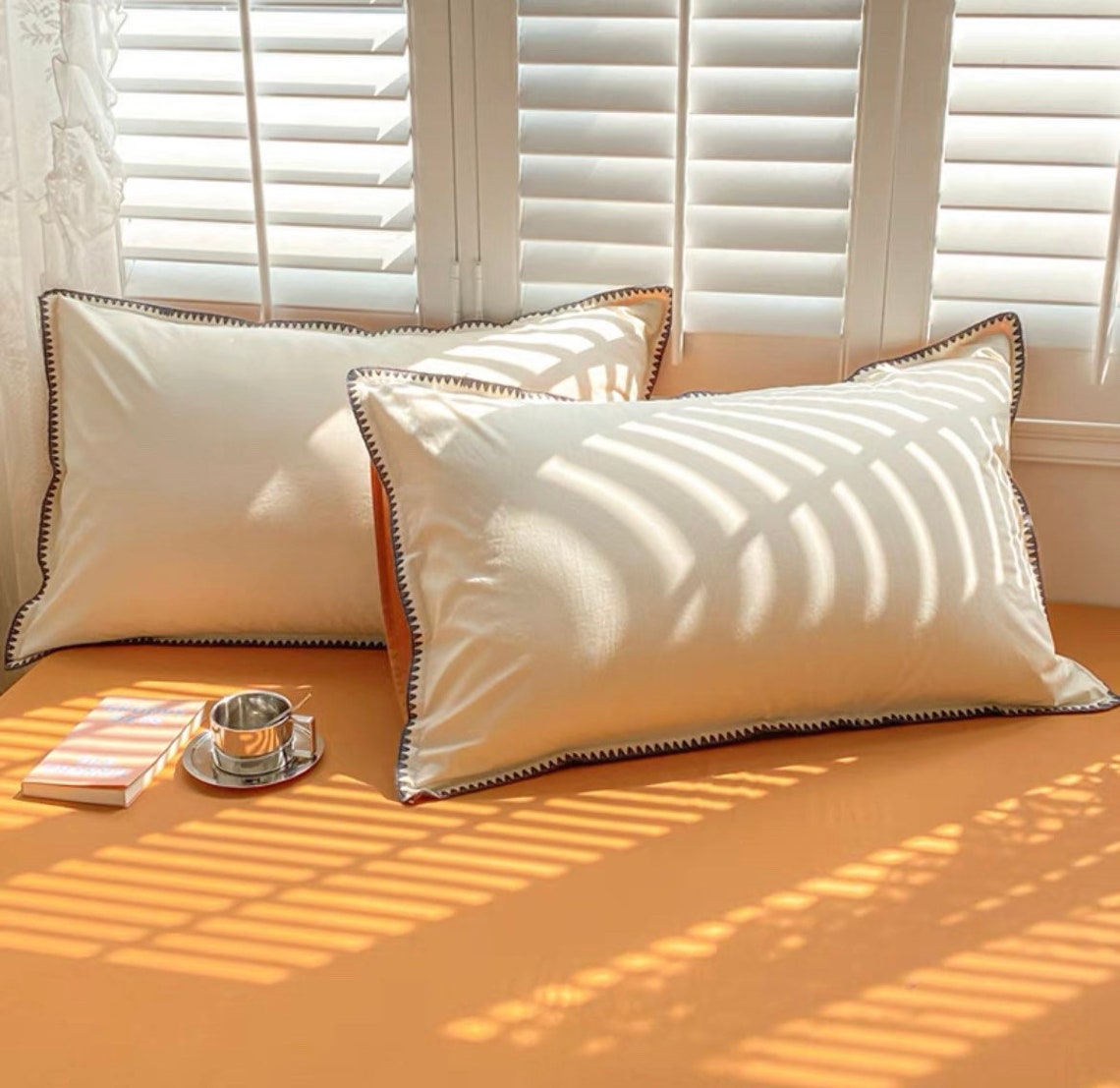 Orange Morandi Duvet Cover Set Fresh Flower Boho Bedding Set - Etsy