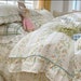 Light Green Checkers Ruffles Floral Duvet Cover Set Fresh Floral ...