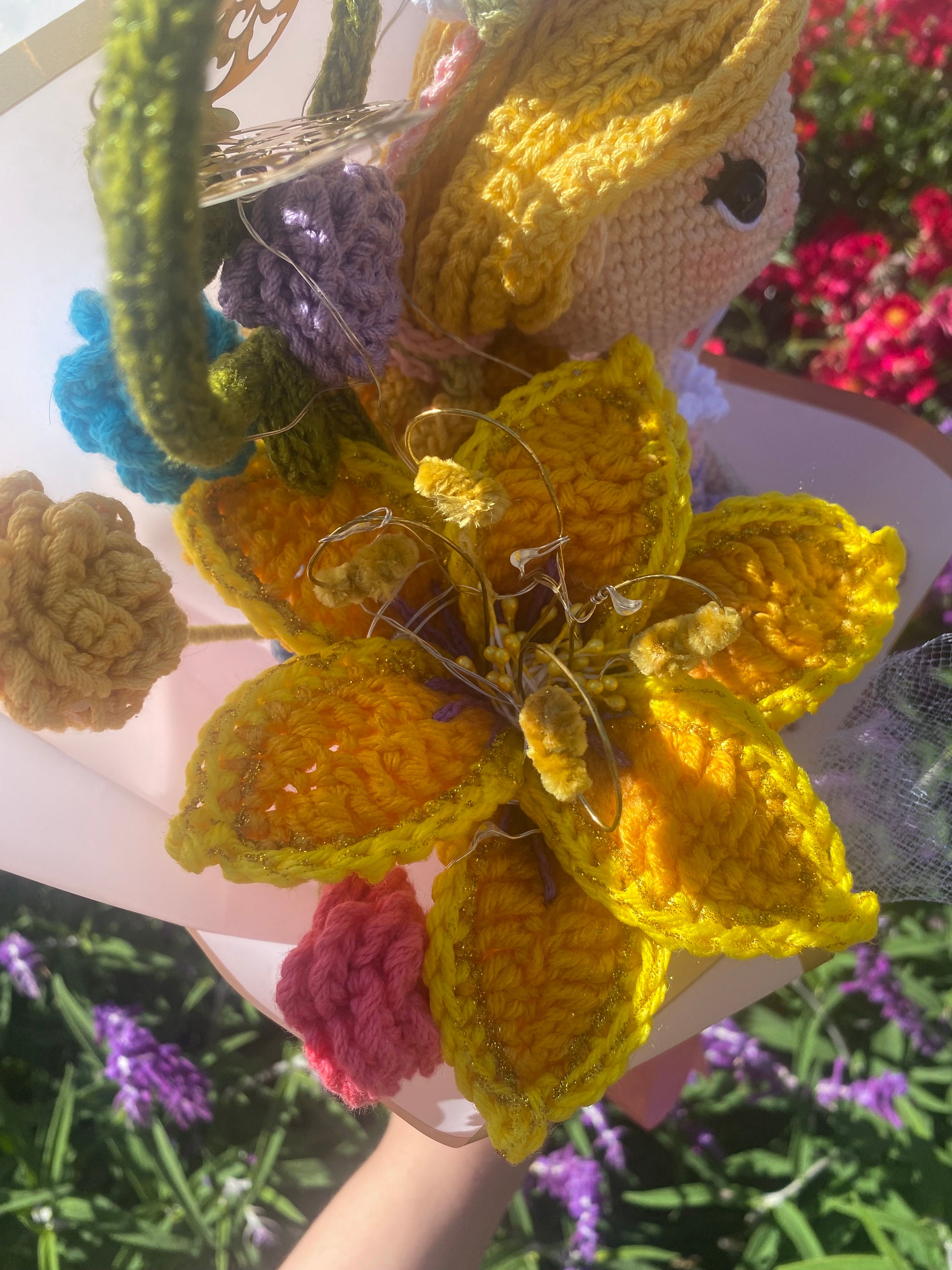 Rapunzel Crochet Bouquet With Lights - Etsy