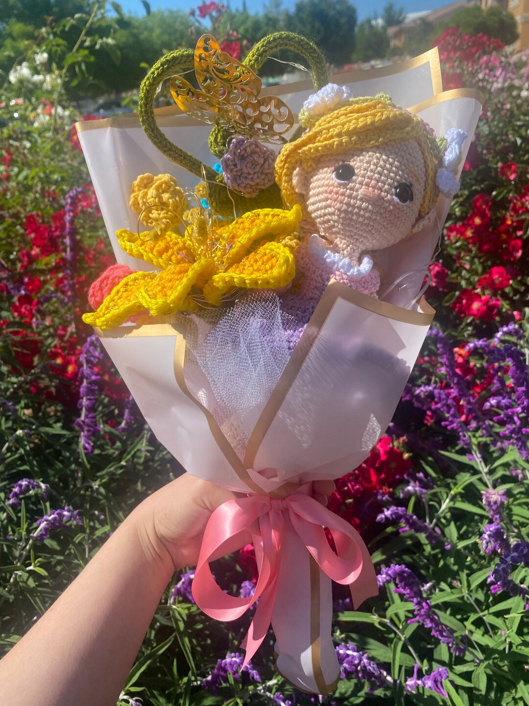 Rapunzel Crochet Bouquet With Lights - Etsy