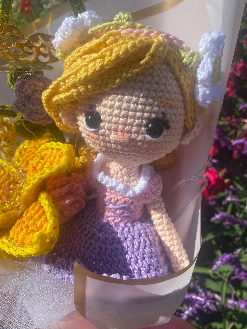 Rapunzel Crochet Bouquet With Lights - Etsy