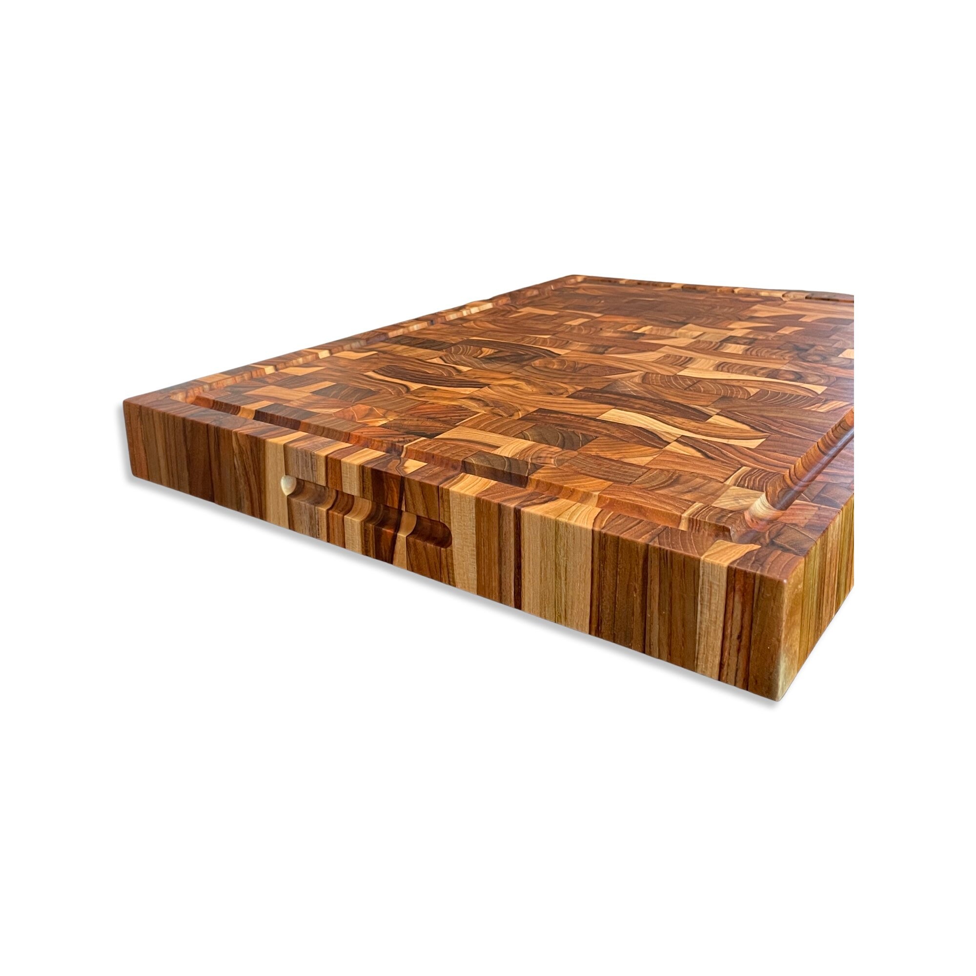 Large End Grain Butcher Block Cutting Board With Juice - Etsy