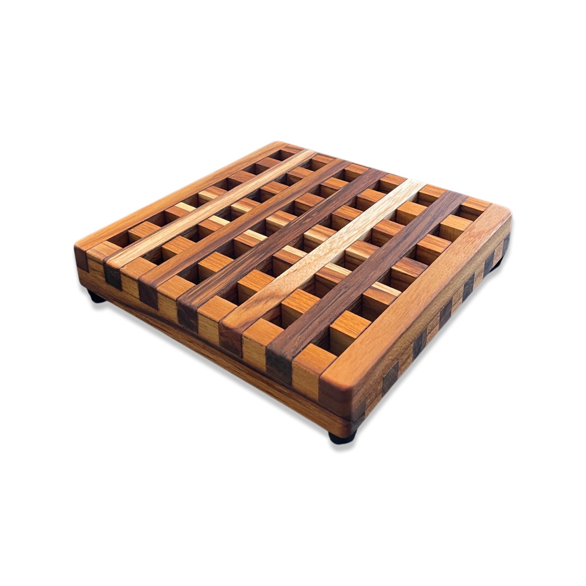 Handmade Teak Wood Trivet Pot Stand Interlocking Grid Style | Etsy