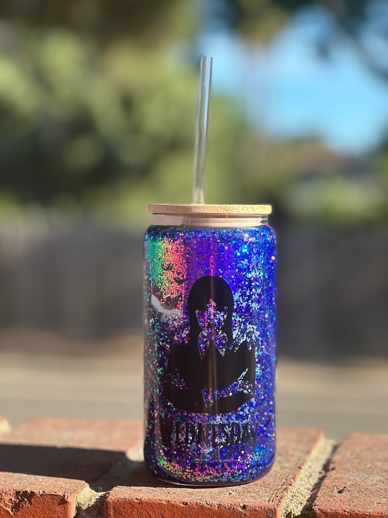 Wednesday Addams Snow Globe Glass Tumbler - Etsy