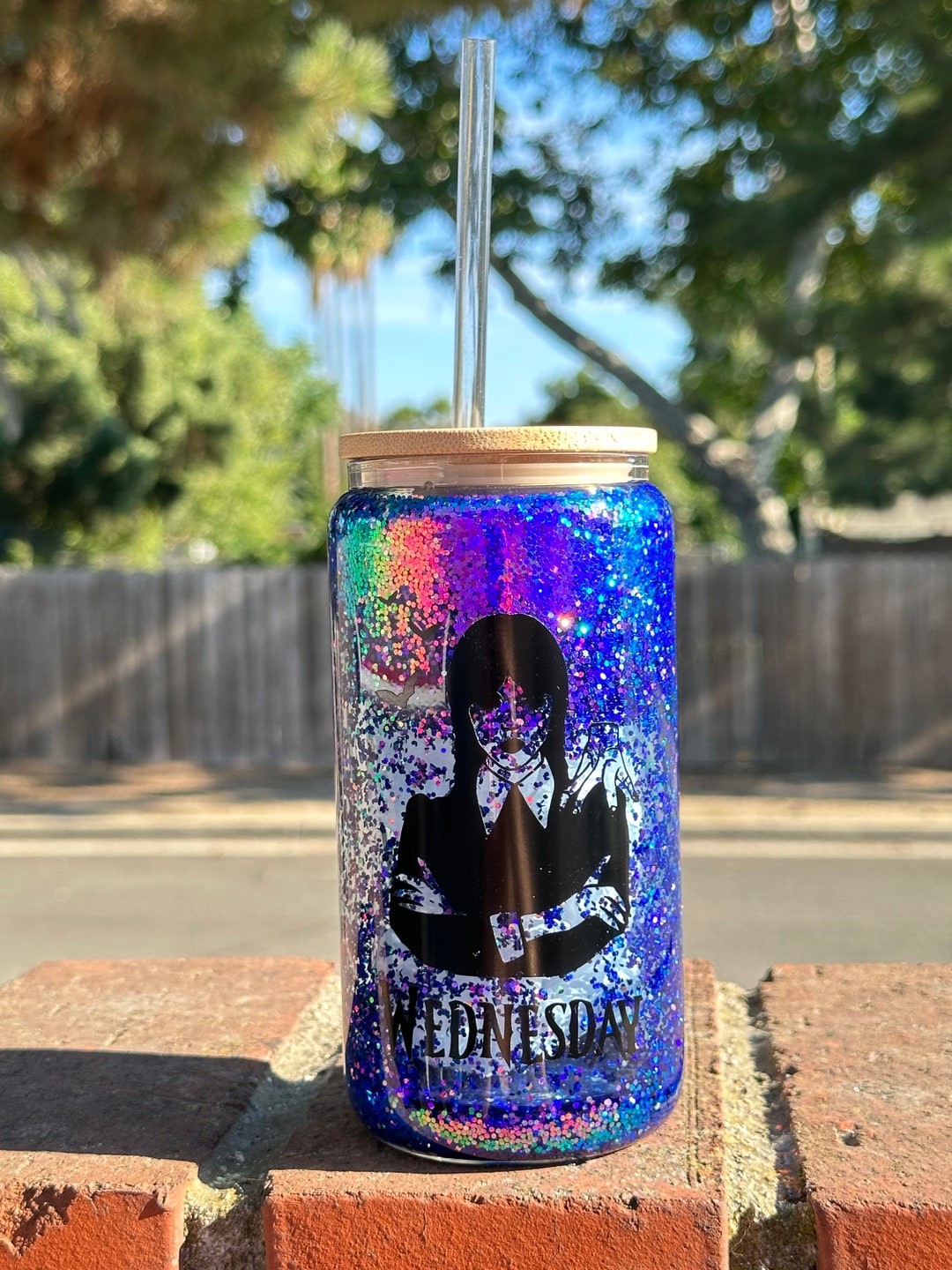 Wednesday Addams Snow Globe Glass Tumbler - Etsy