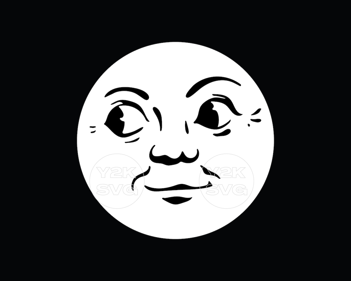 Man Moon Face SVG PNG Eps Dxf Digital Design Cut File for - Etsy