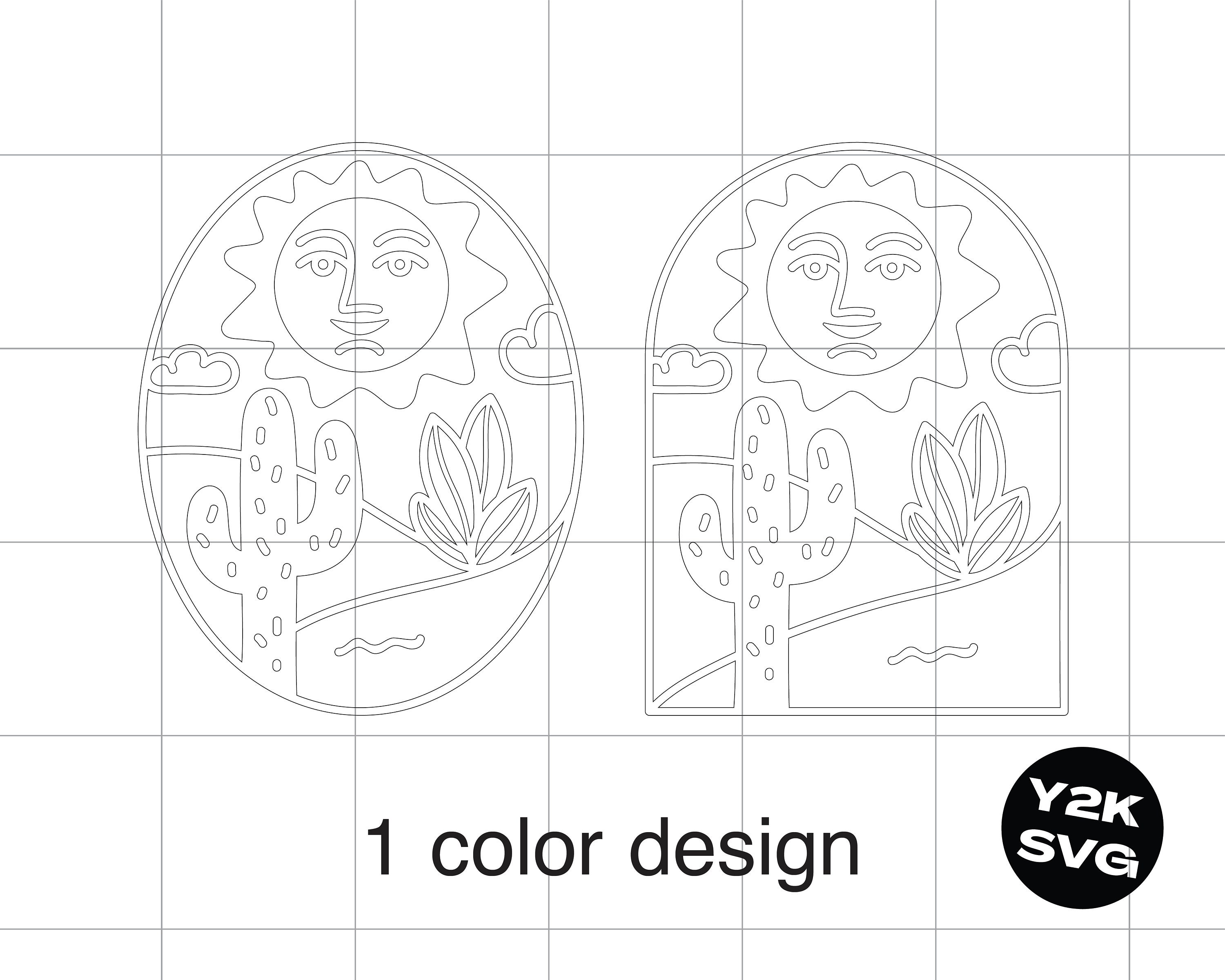 Sun and Cactus Desert Landscape Svg Png Eps Dxf Digital - Etsy