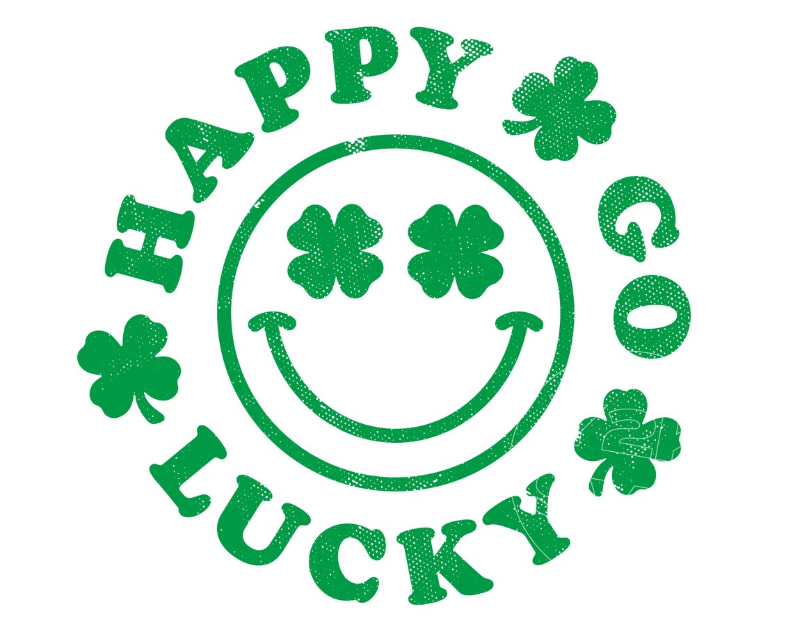 St Patrick's Day Smiley Face Shamrock Design (digital Download) - Etsy