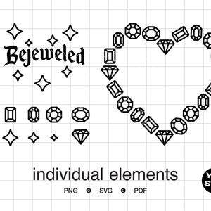 Bejeweled Bundle | Svg Png Pdf | Digital Design Cut File Cricut ...