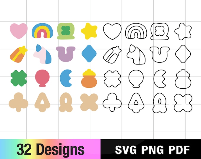 Lucky Charms, PNG SVG Pdf, Digital Download, Cricut, Silhouette, DIY ...