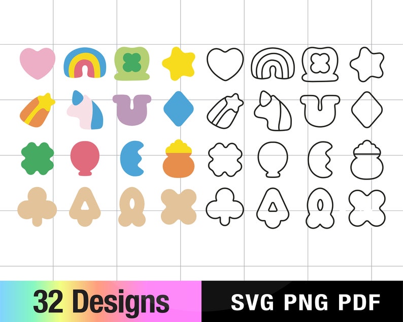 Lucky Charms Png Svg Pdf Digital Download Clipart Design - Etsy