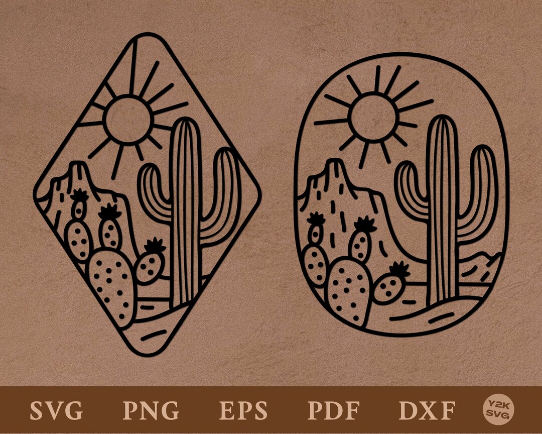 Cactus Bloom Desert Scene | Svg Png Eps Dxf | Digital Download Design ...