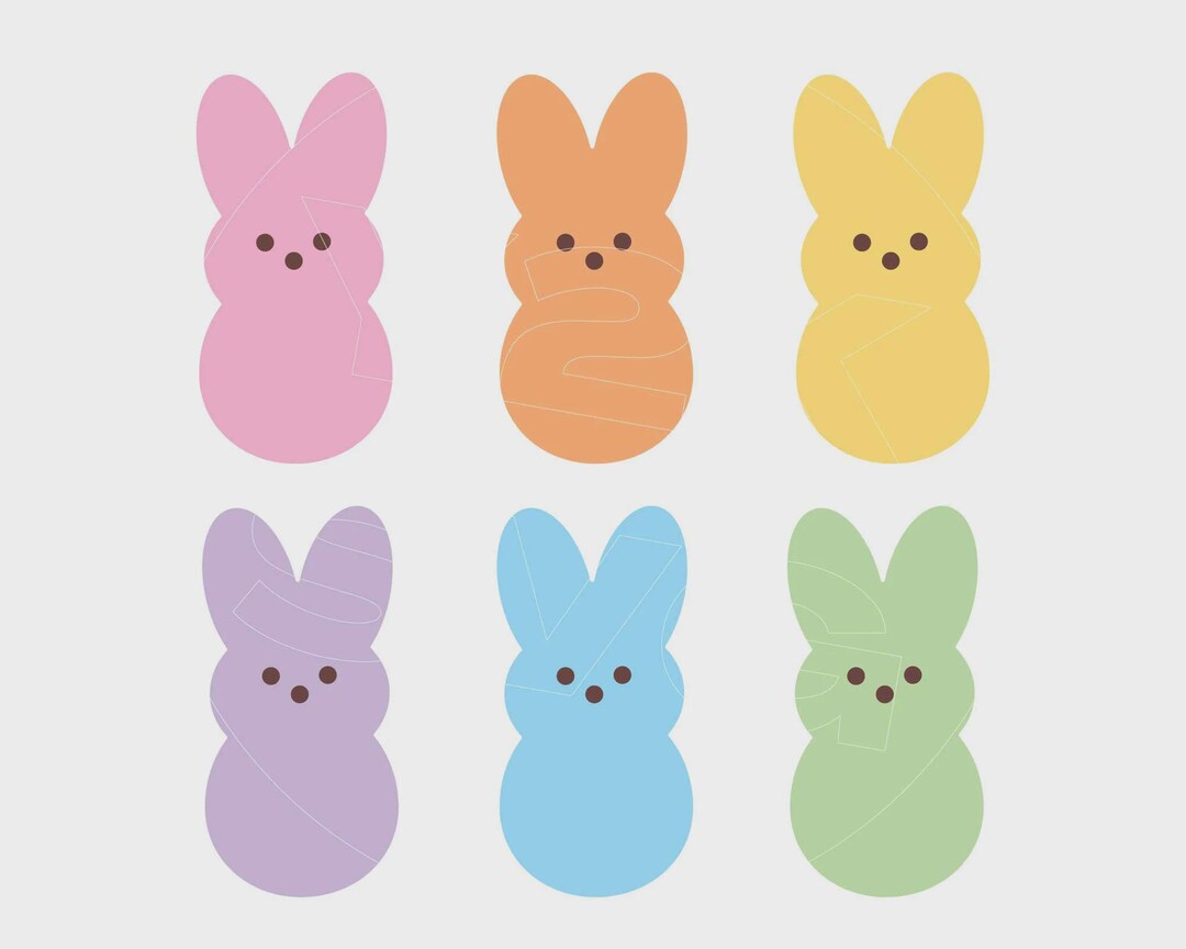 Rainbow Easter Bunnies | Png Dxf Svg Design Files for Cutting Cricut ...