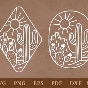 Cactus Bloom Desert Scene | Svg Png Eps Dxf | Digital Download Design ...