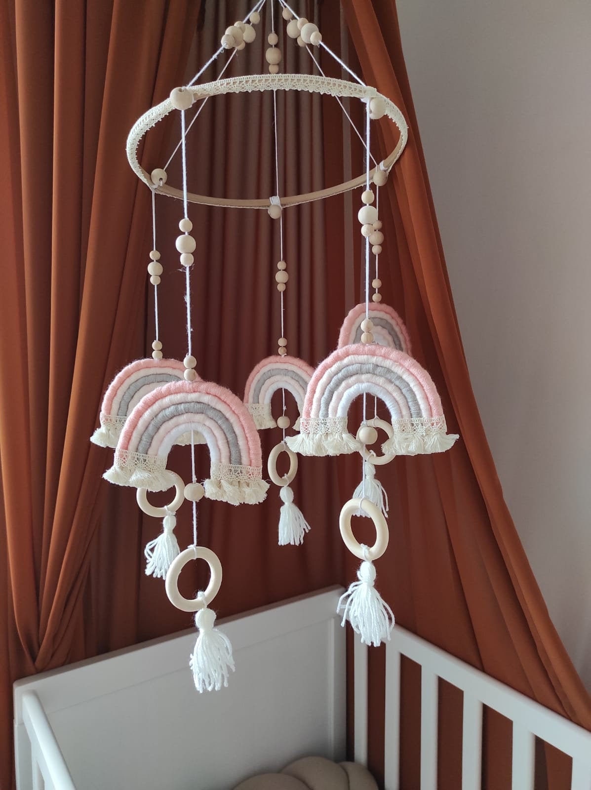 Boho Crib Mobile Rainbow Crib Mobile Baby Crib Mobile Girl - Etsy