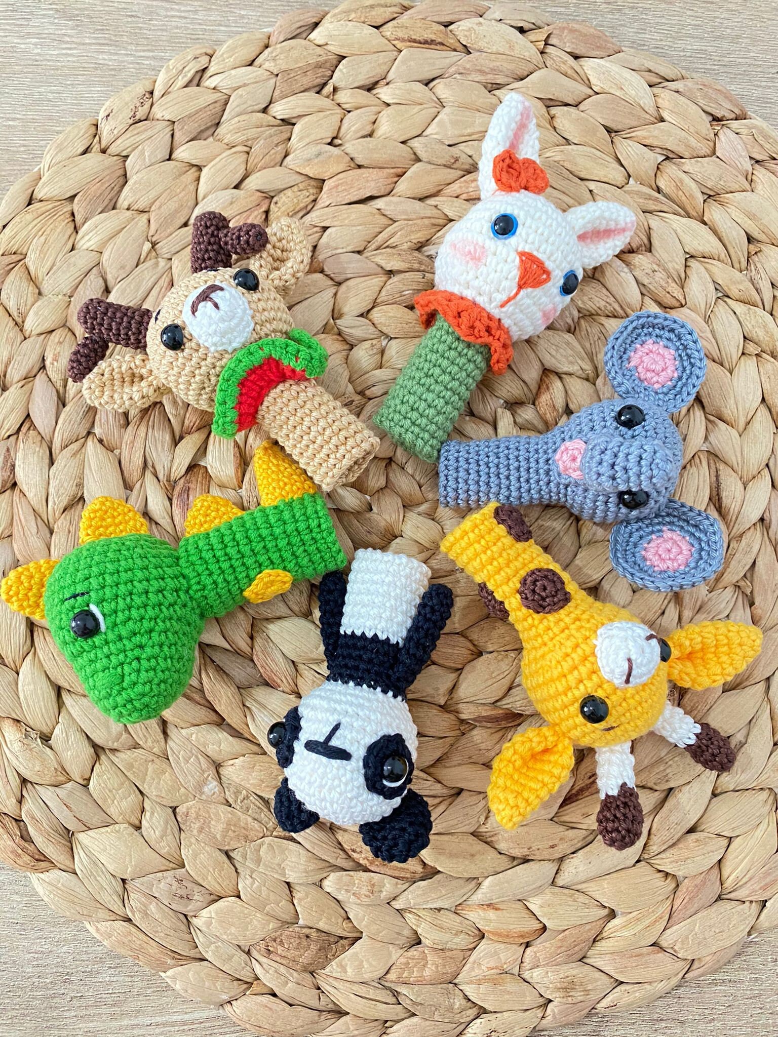 Crochet Animal Finger Puppet, Speech Therapy Toys, Valentine's Day Gift ...