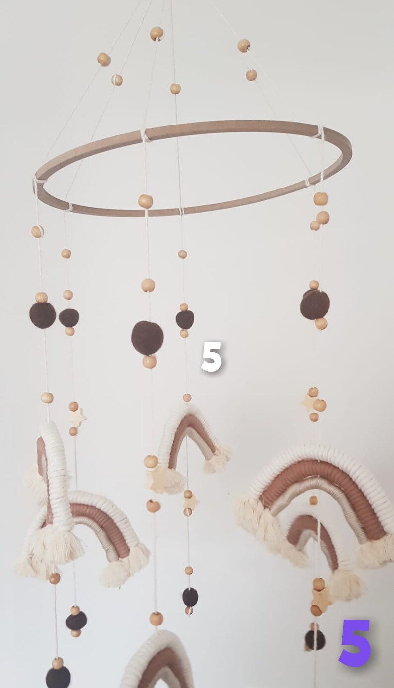 Boho Crib Mobile, Macrame Rainbow Mobile, Rainbow Hanging, Mobile for ...