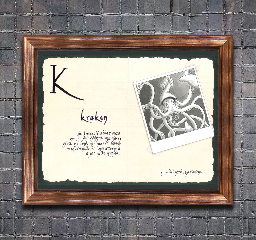 Kraken A3 PRINT Legendary Monsters Artwork, Ink and Pencil Modern Art ...