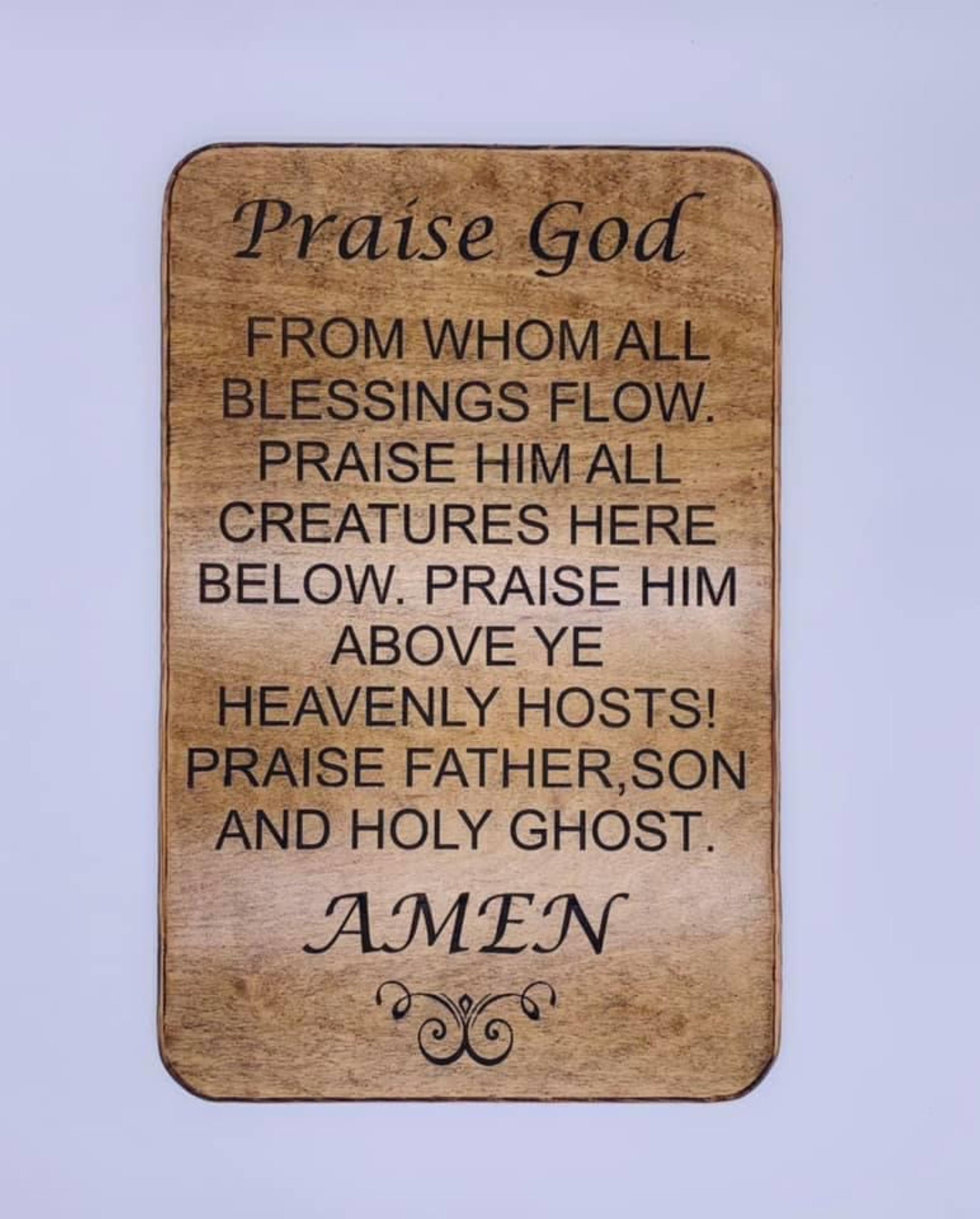 Prayer Wall Decor, Doxology, Religious, Wall Art, Laser Engraved ...