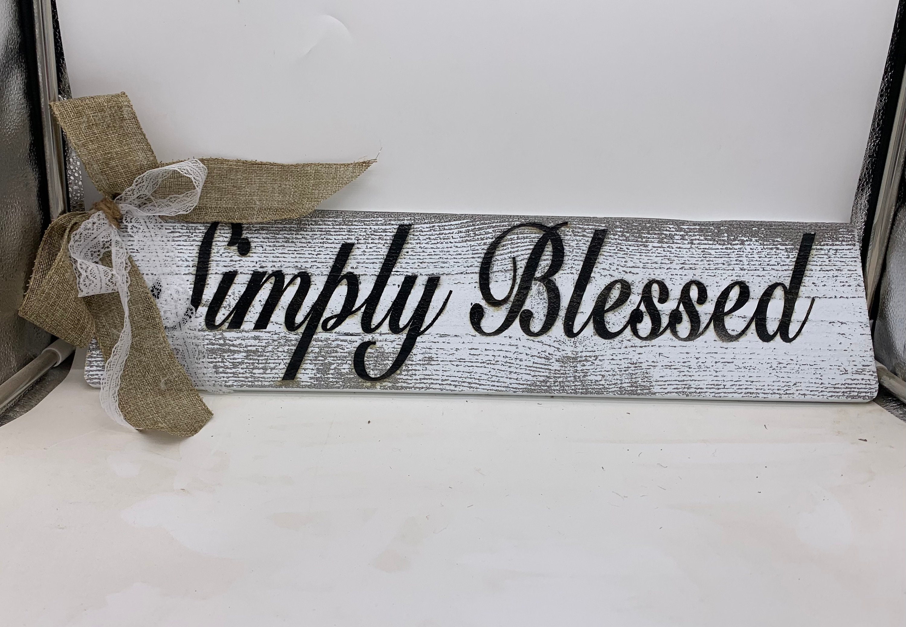 Simply Blessed Sign , Laser Engraved Rustic Wall Hanging, Country ...