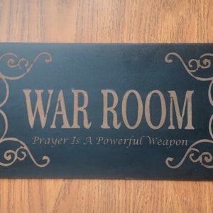 War Room Sign, Prayer Closet Sign, Prayer is a Powerful Weapon Sign ...