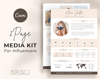 Media Kit Canva Template, Influencer Media Kit, Press Kit, Pitch Kit ...