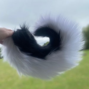Small Black and White Small Husky Fursuit Cosplay Tail - Etsy