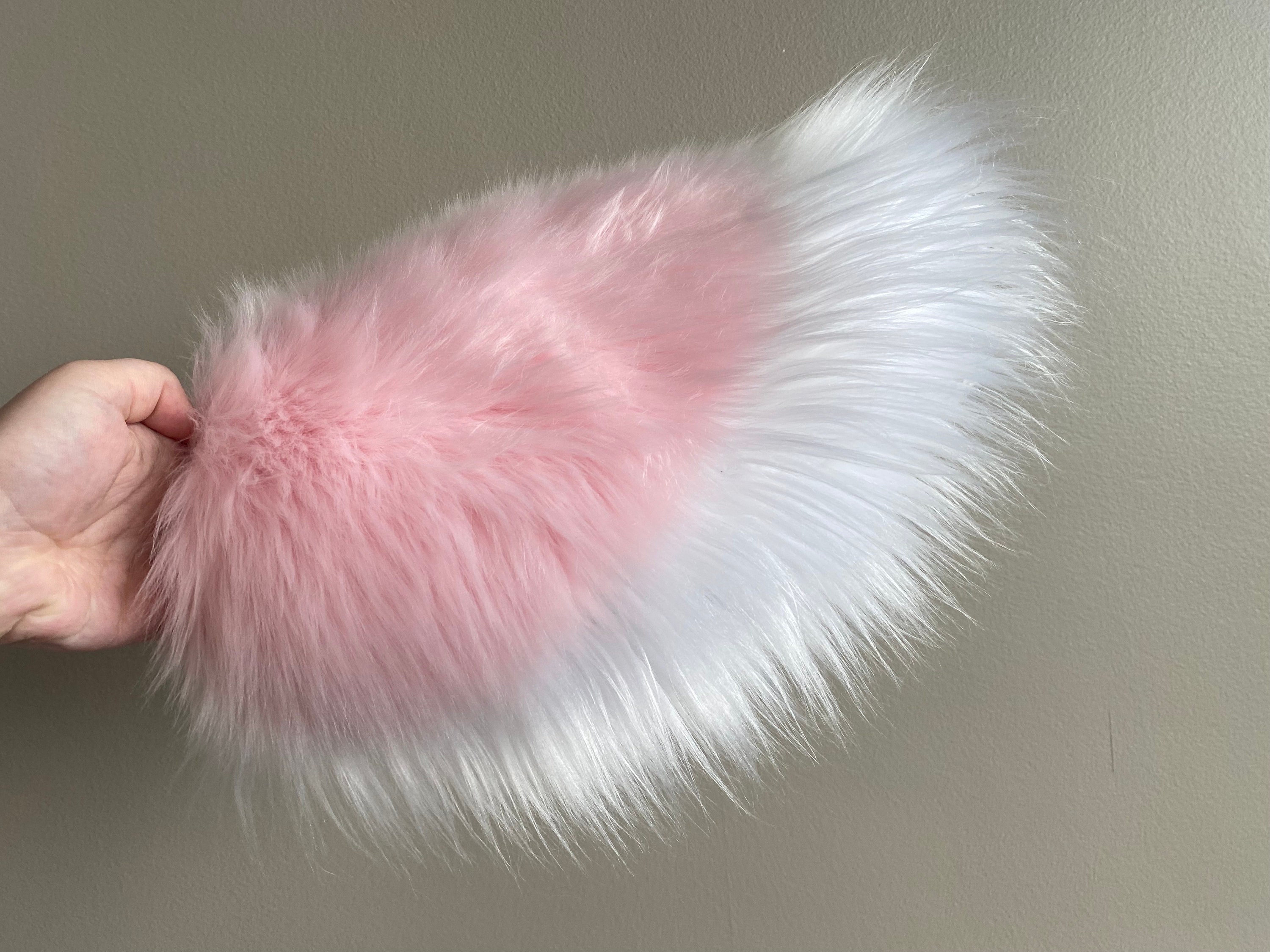 Pastel Pink and White Furry Fursuit Nub Tail - Etsy