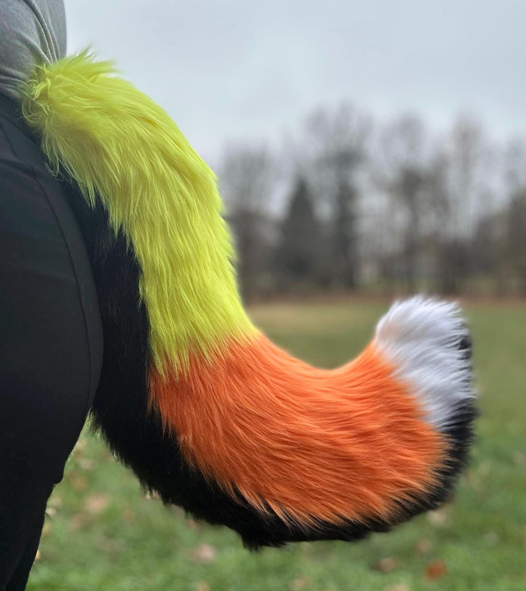 Halloween Candy Corn Neon Reactive Hyena Fursuit Furry Cosplay Tail - Etsy