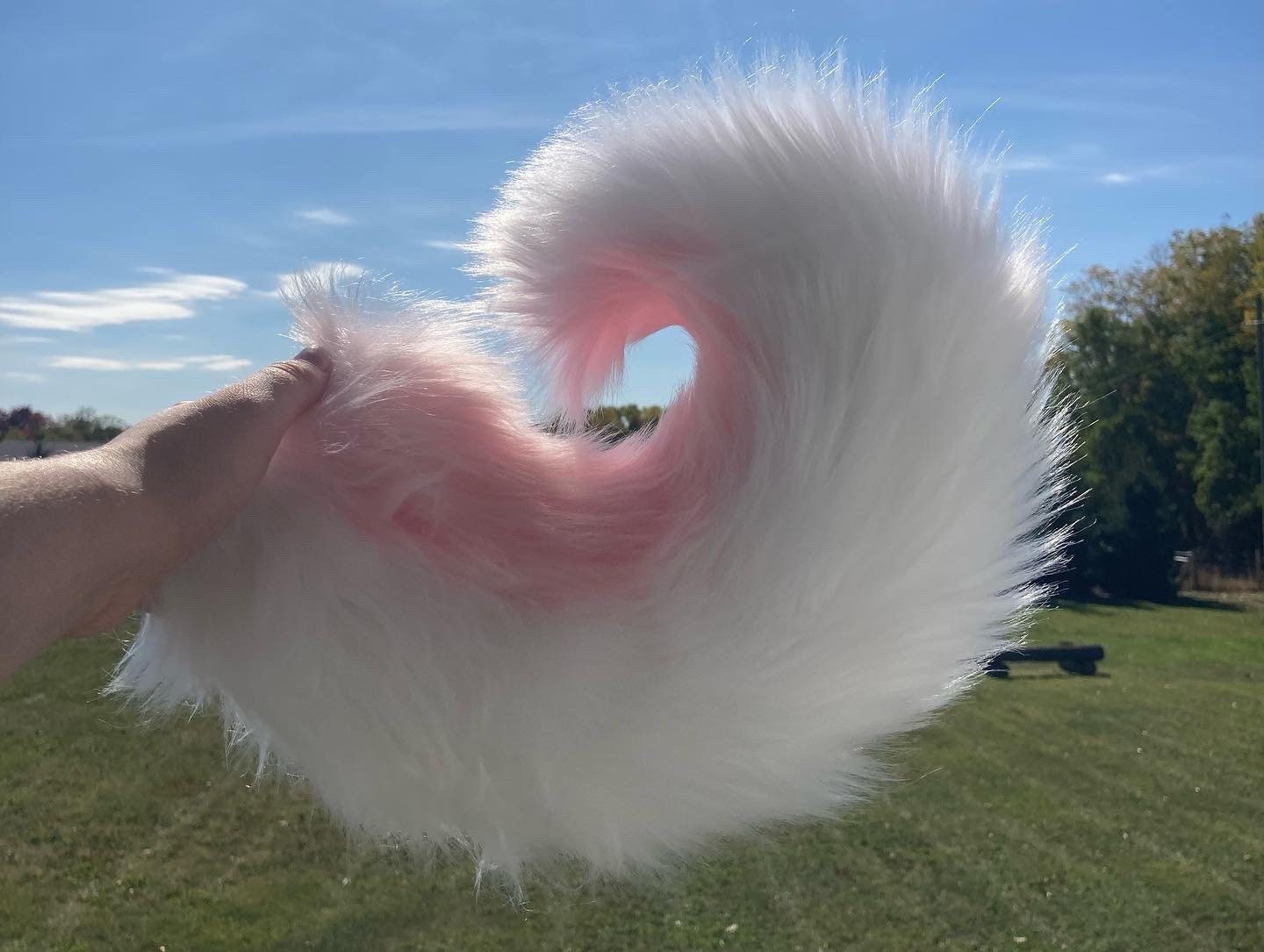 Small Pastel Pink and White Small Husky Fursuit Cosplay Tail - Etsy