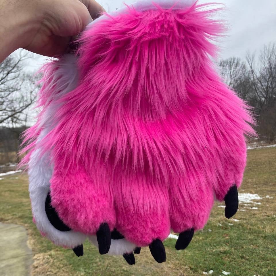 Hot Pink Wolf Fursuit Furry Cosplay Puffy Paws - Etsy